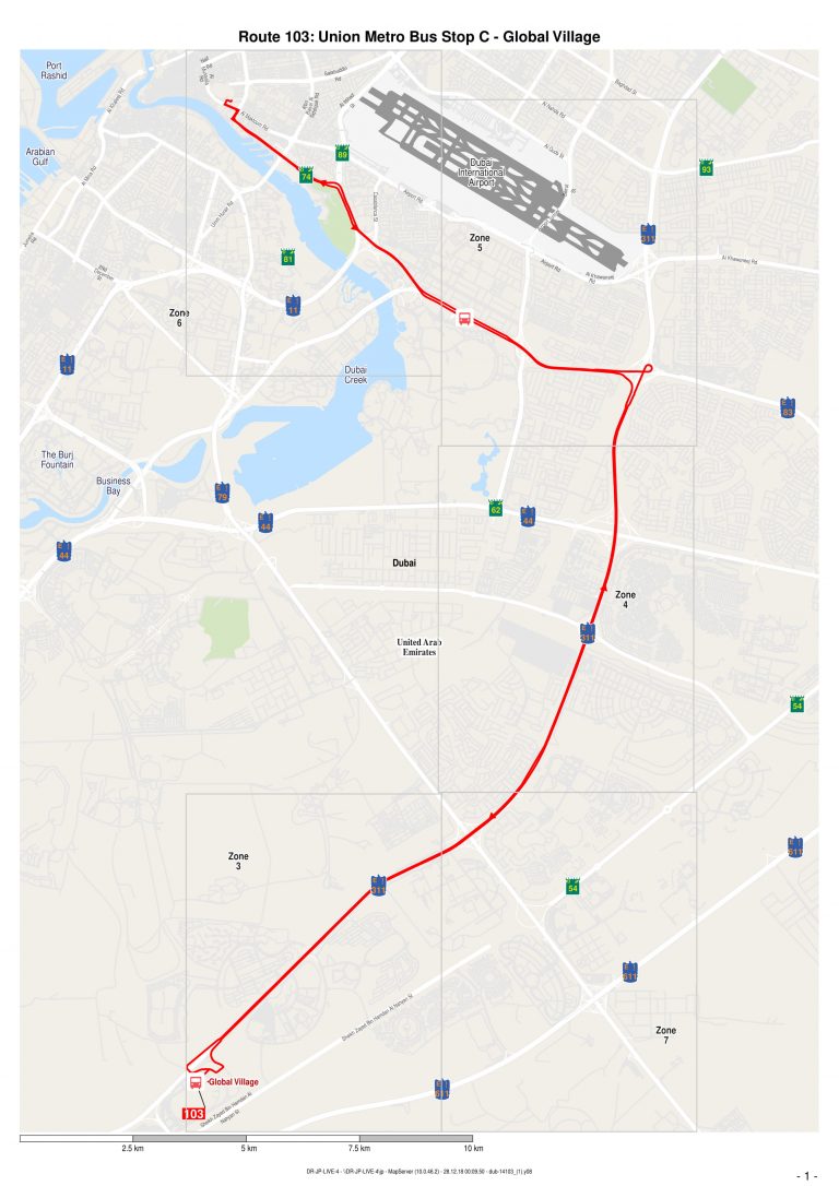 103 Bus Route in Dubai - Time Schedule, Stops and Maps - Your Dubai Guide