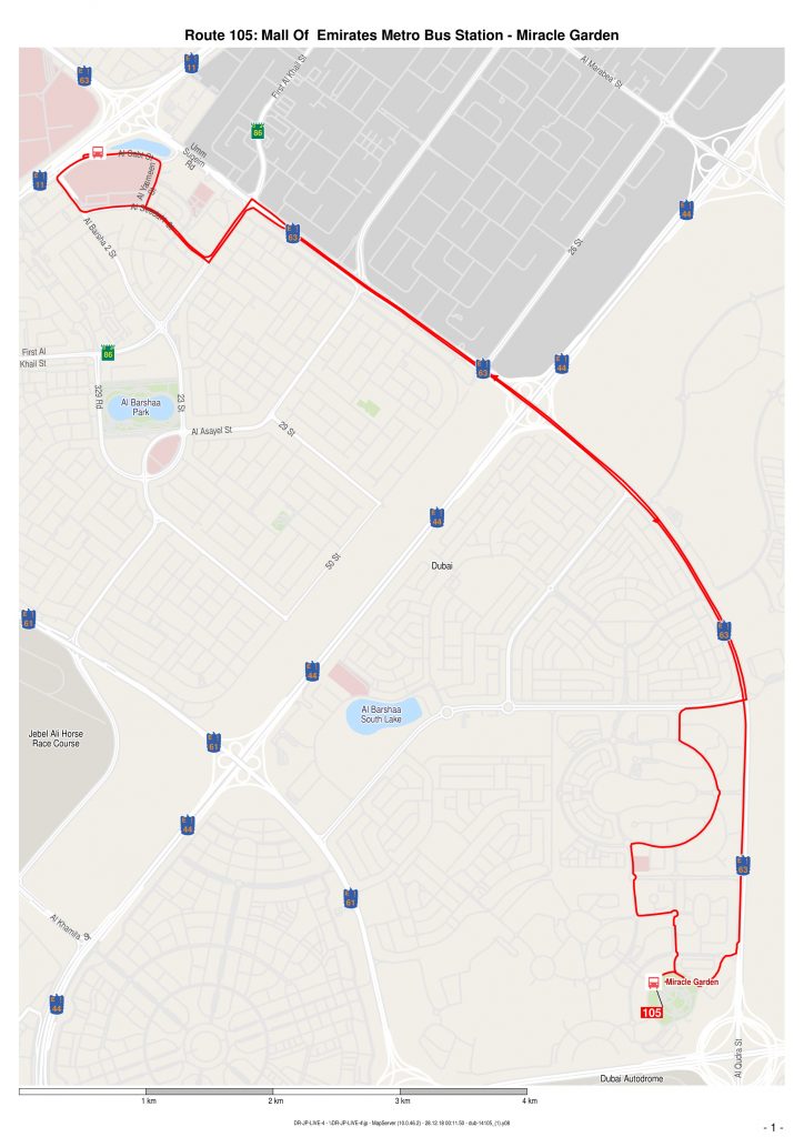 105 Bus Route in Dubai - Time Schedule, Stops and Maps - Your Dubai Guide