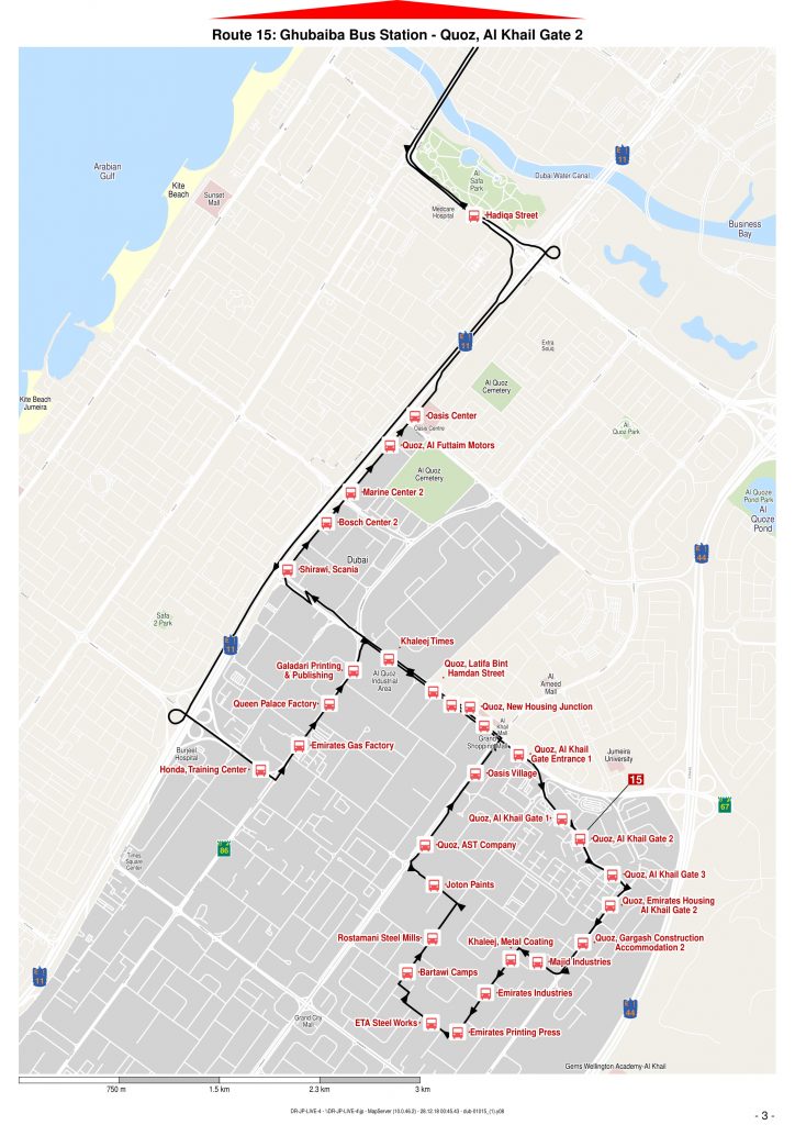 15 Bus Route in Dubai - Time Schedule, Stops and Maps - Your Dubai Guide