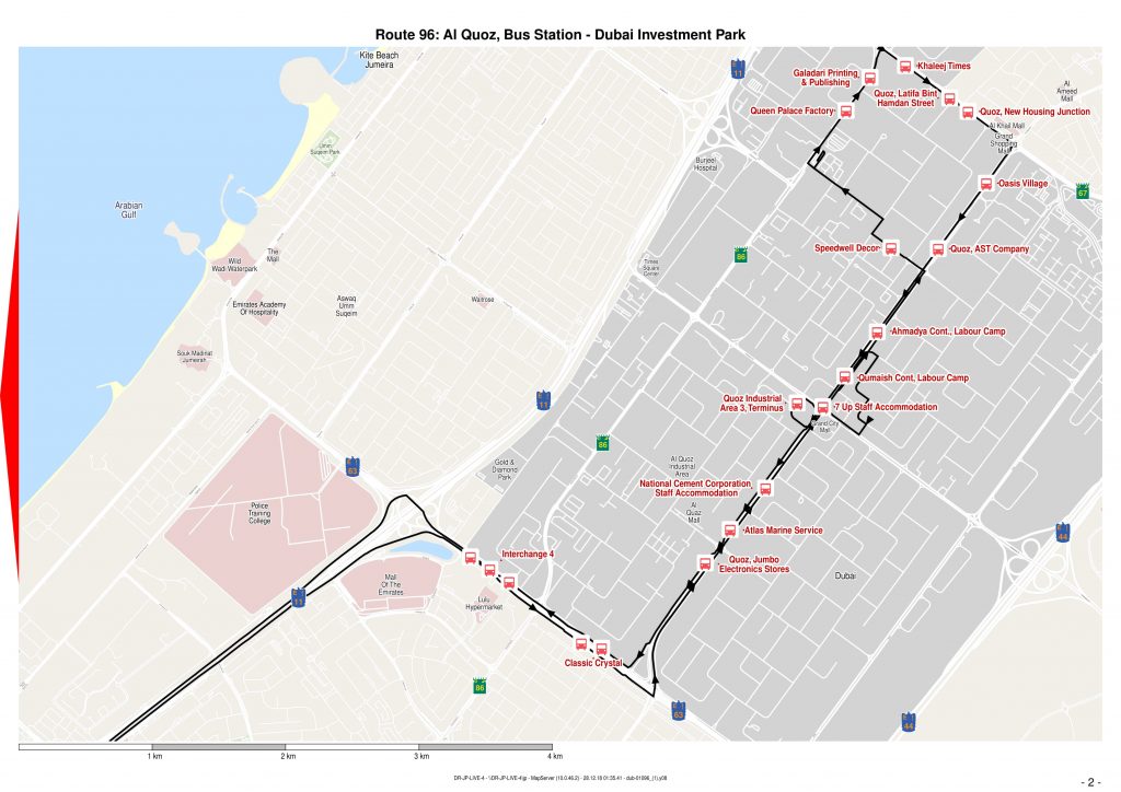 96 Bus Route in Dubai - Time Schedule, Stops and Maps - Your Dubai Guide