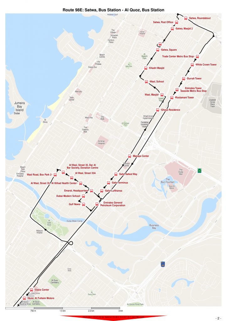 98E Bus Route in Dubai - Time Schedule, Stops and Maps - Your Dubai Guide