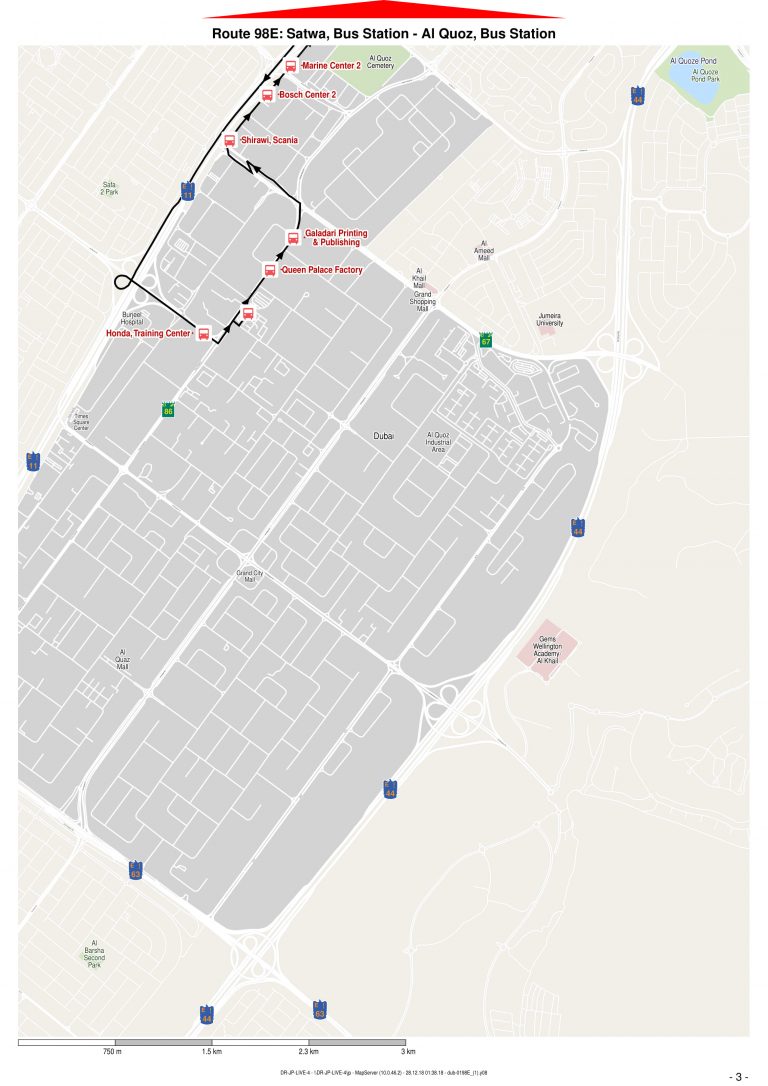 98E Bus Route in Dubai - Time Schedule, Stops and Maps - Your Dubai Guide