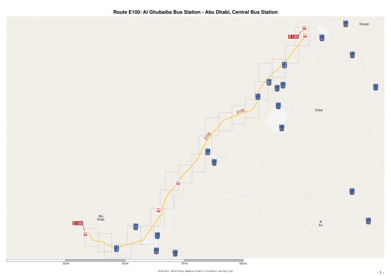 E100 Bus Route in Dubai – Time Schedule, Stops and Maps – Your Dubai Guide