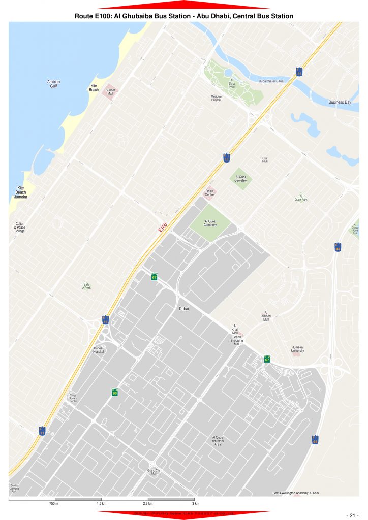 E100 Bus Route in Dubai – Time Schedule, Stops and Maps – Your Dubai Guide