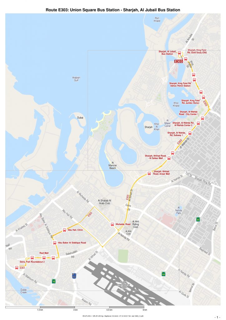 E303 Bus Route in Dubai - Time Schedule, Stops and Maps - Your Dubai Guide