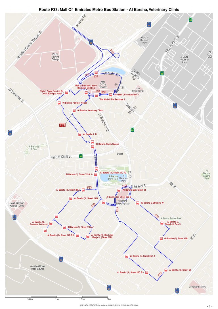 F33 Bus Route in Dubai – Time Schedule, Stops and Maps – Your Dubai Guide