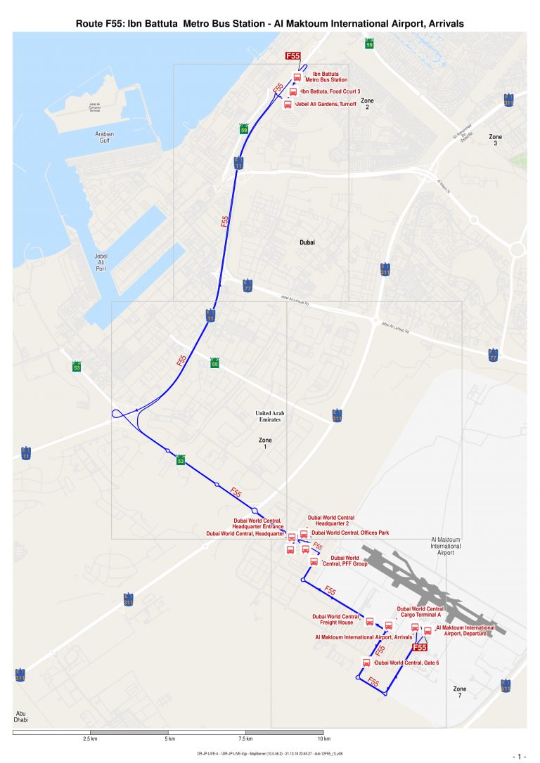 F55 Bus Route in Dubai – Time Schedule, Stops and Maps – Your Dubai Guide