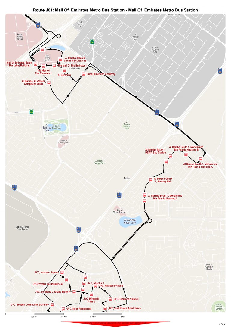 J01 Bus Route in Dubai - Time Schedule, Stops and Maps - Your Dubai Guide