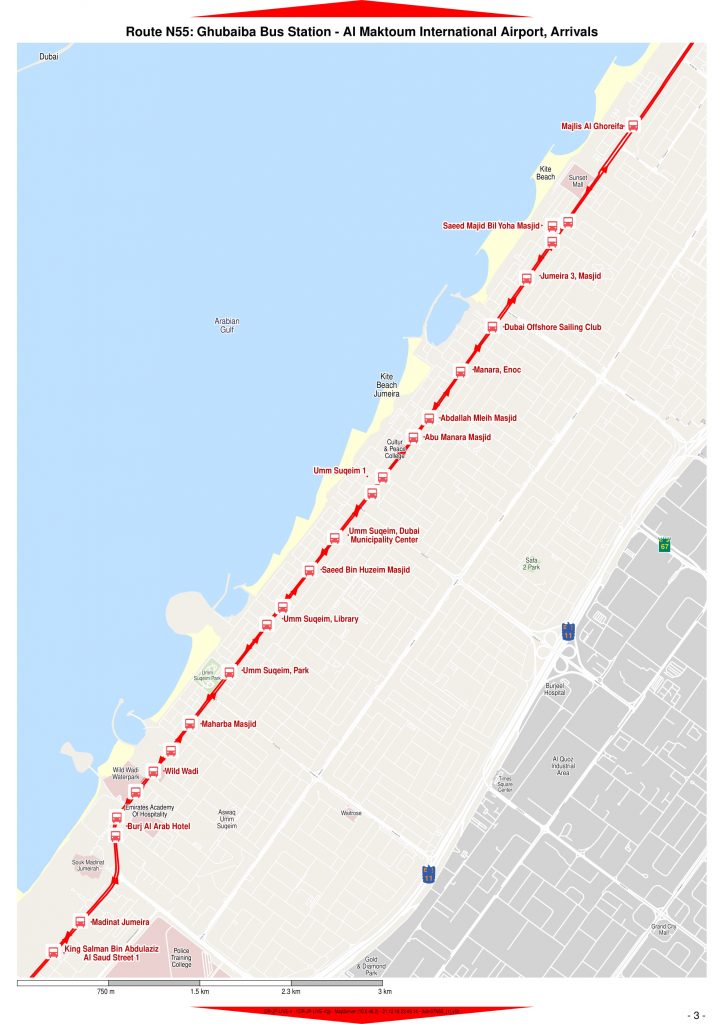 N55 Bus Route in Dubai - Time Schedule, Stops and Maps - Your Dubai Guide