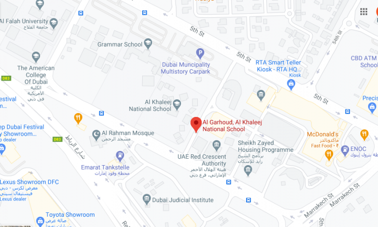 Al Garhoud, Al Khaleej National School Bus Stop in Dubai - Your Dubai Guide