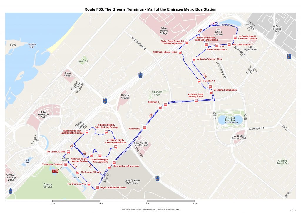 F35 Bus Route in Dubai - Time Schedule, Stops and Maps - Your Dubai Guide