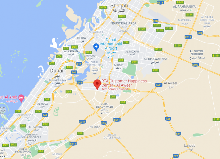RTA customer happiness center in Al Aweer, Dubai – Your Dubai Guide
