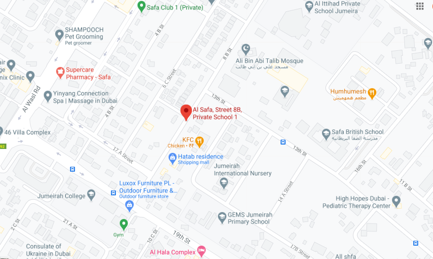 Al Safa, Street 8B, Private School Bus Stop in Dubai - Your Dubai Guide