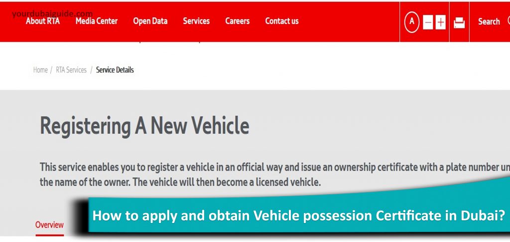 How to apply and obtain Vehicle possession Certificate in Dubai? - Your ...