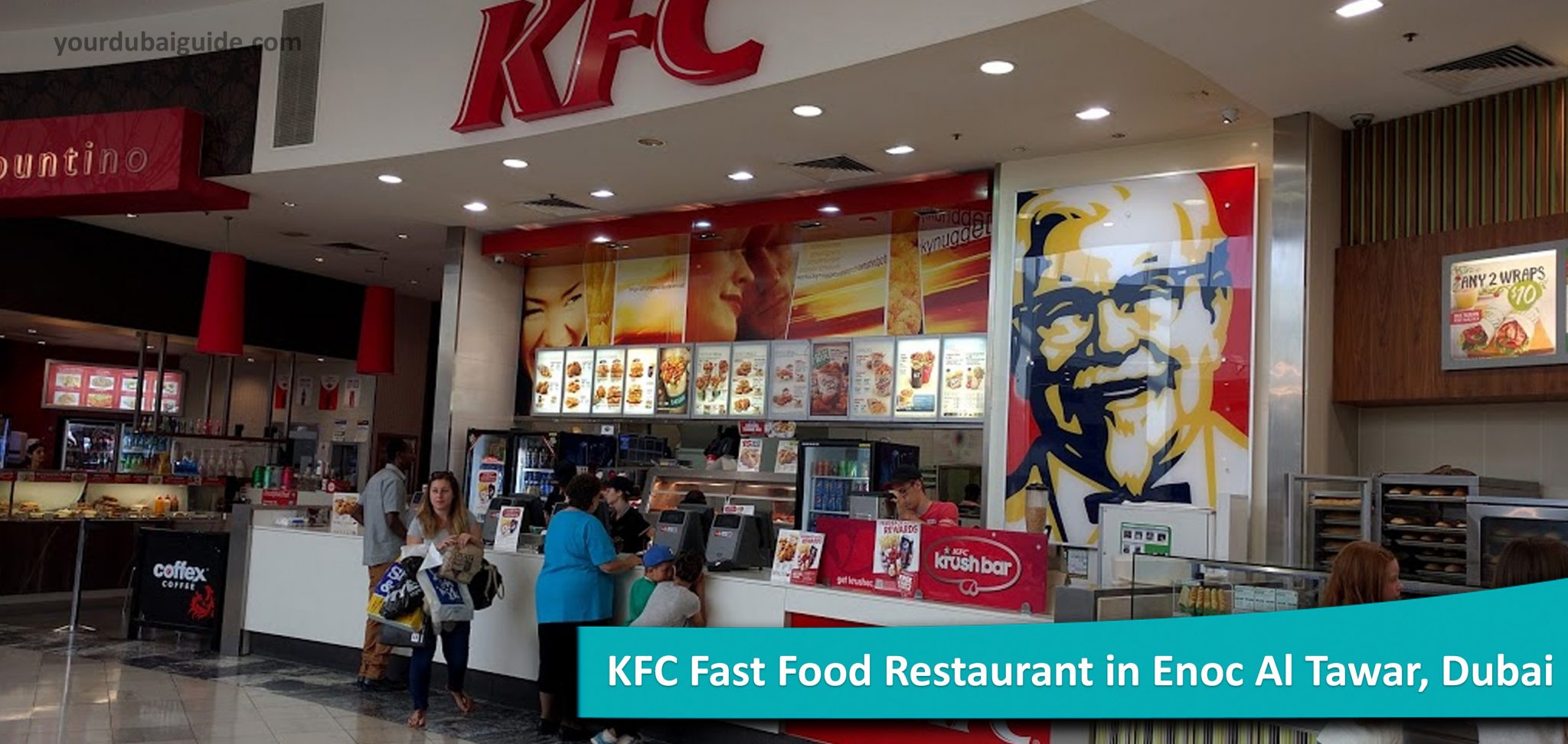 KFC Fast Food Restaurant in Enoc Al Tawar, Dubai - Your Dubai Guide